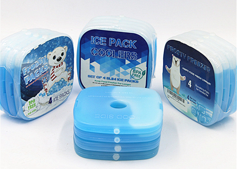 Custom Blue Hard Plastic Ice Packs For Food 12.2 * 12.2 * 1.2cm