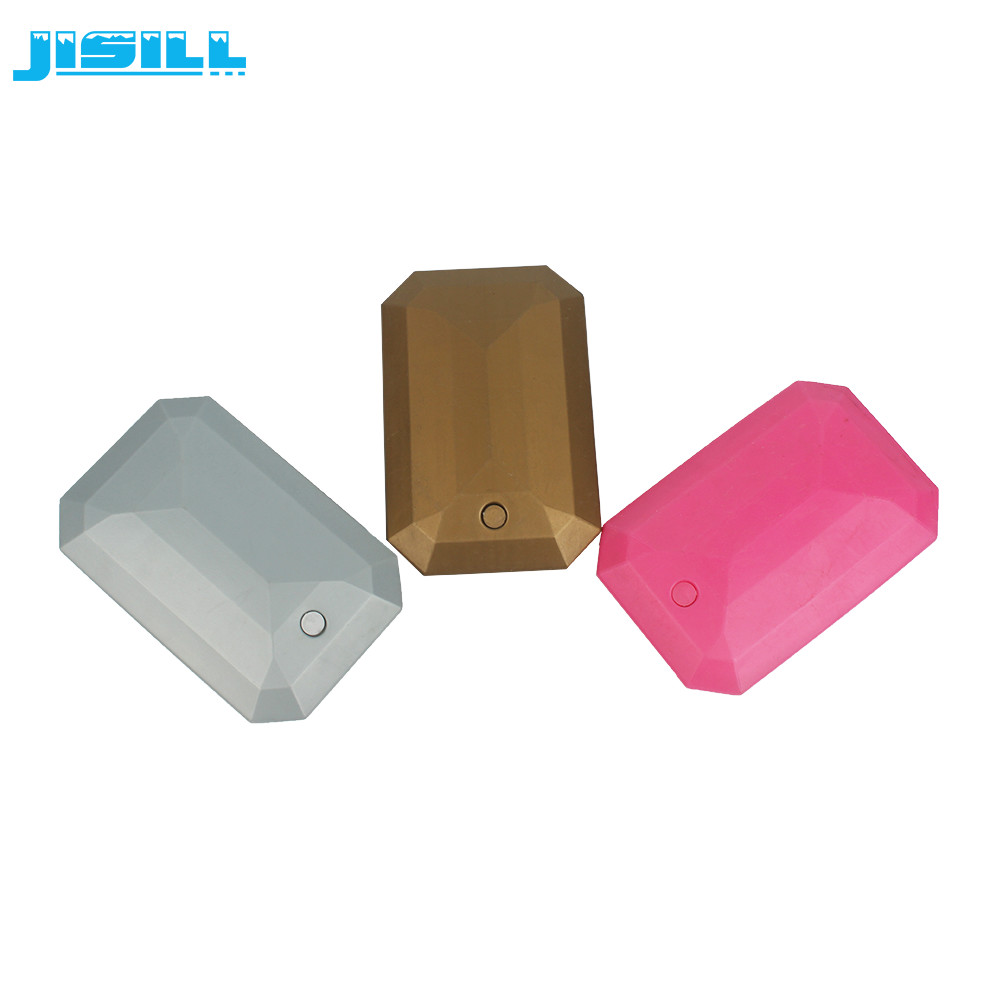 Customizable 320g Gray Fan Ice Pack Freezer Blocks 9.5 x 4.5 x 3.5cm