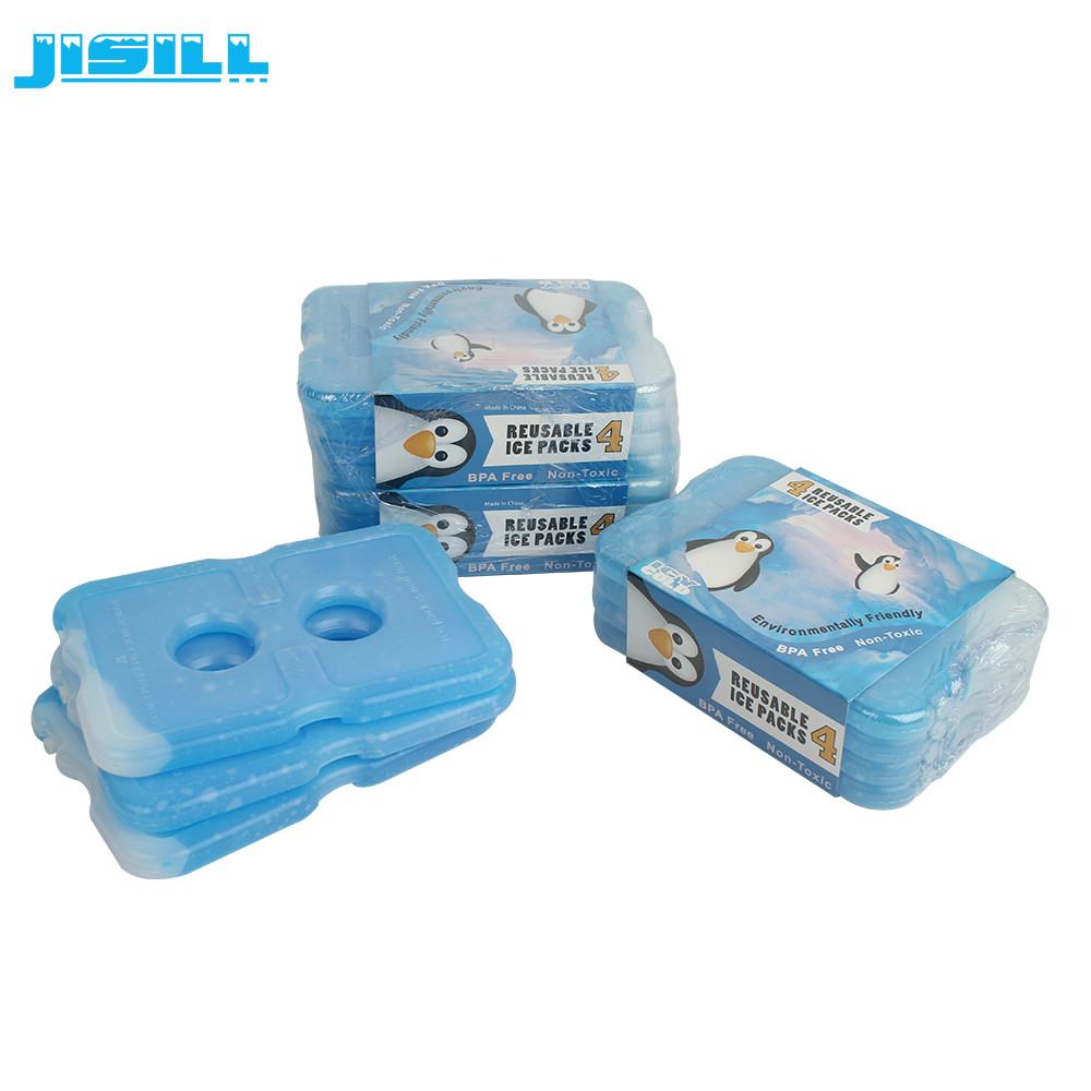 Set Of 4 Mini Ice Packs 200ml Capacity Food Grade HDPE Hard Shell For Lunch